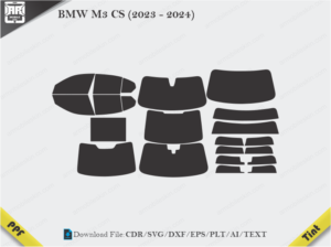 BMW M3 CS (2023 - 2024) Tint Film Cutting Template
